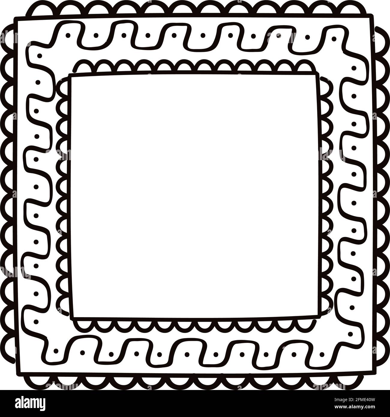 square hand draw lace frame Stock Vector Image & Art - Alamy
