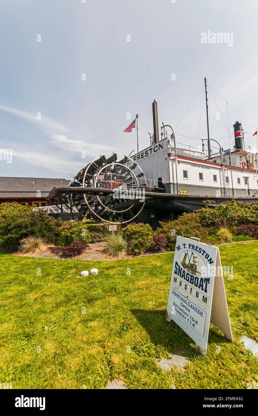 The stern and paddle-wheel of the W.T. Preston Steamboat Museum in ...