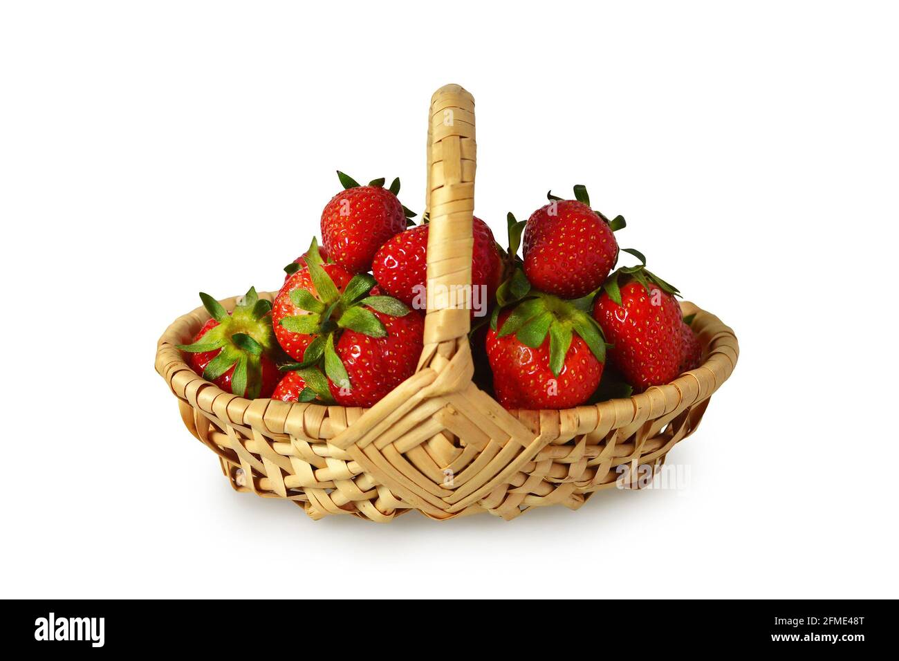Strawberries in the basket isolated on white background Stock Photo - Alamy