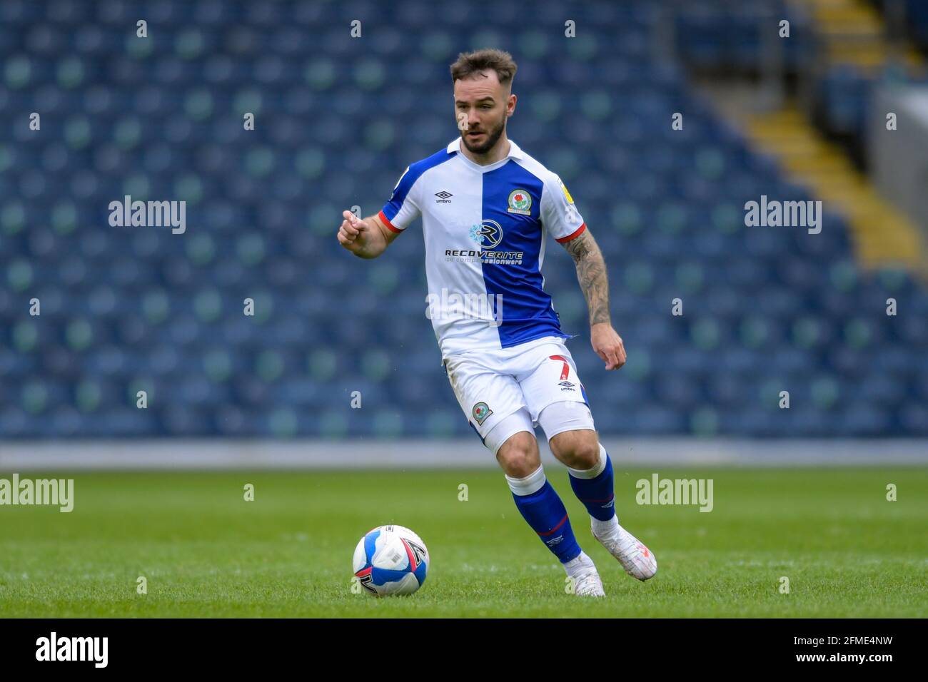 Adam Armstrong #7 of Blackburn Rovers in action during the game Stock ...