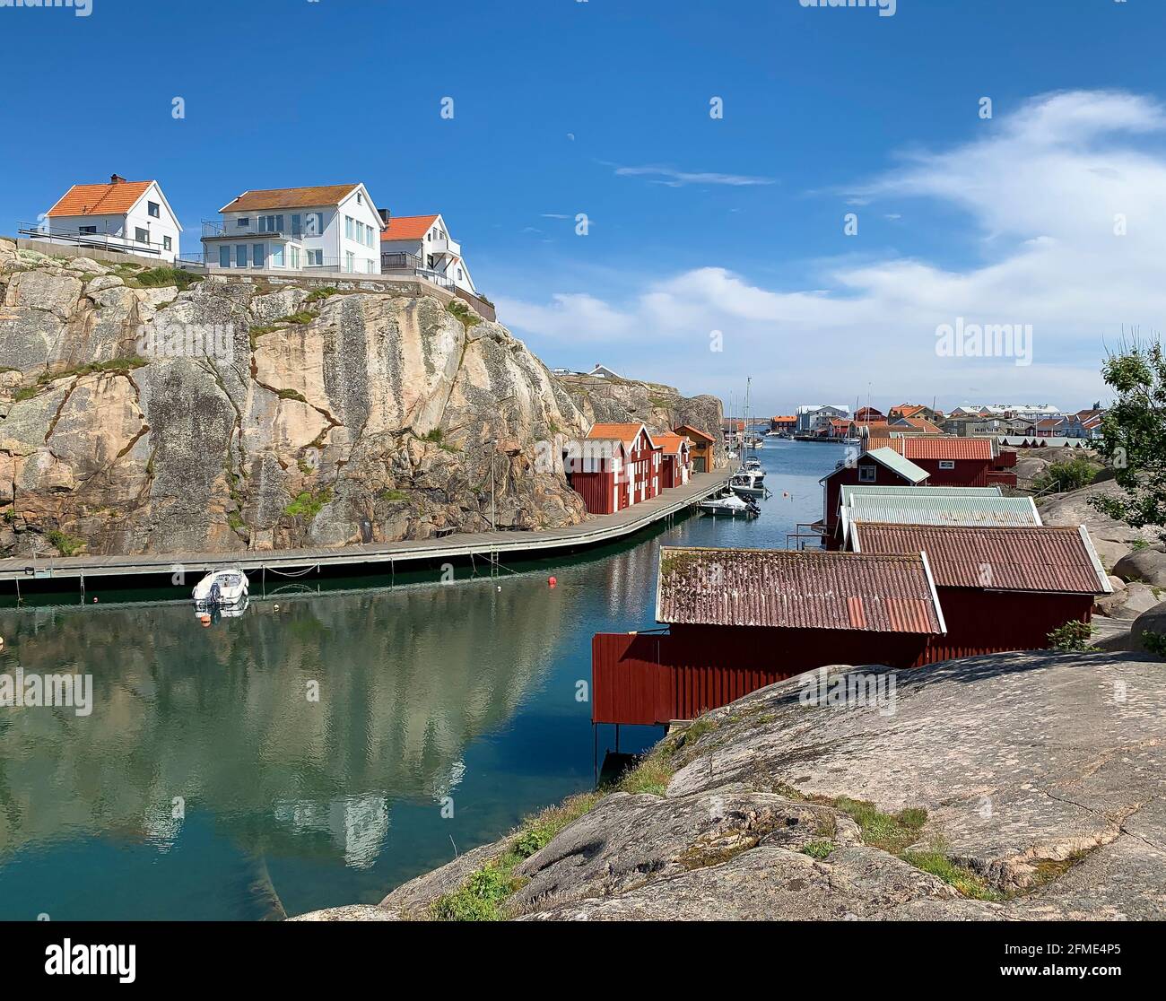 SMOGEN, SWEDEN - JUNE 10, 2019: Idyllic colorful fisherman cabins ...