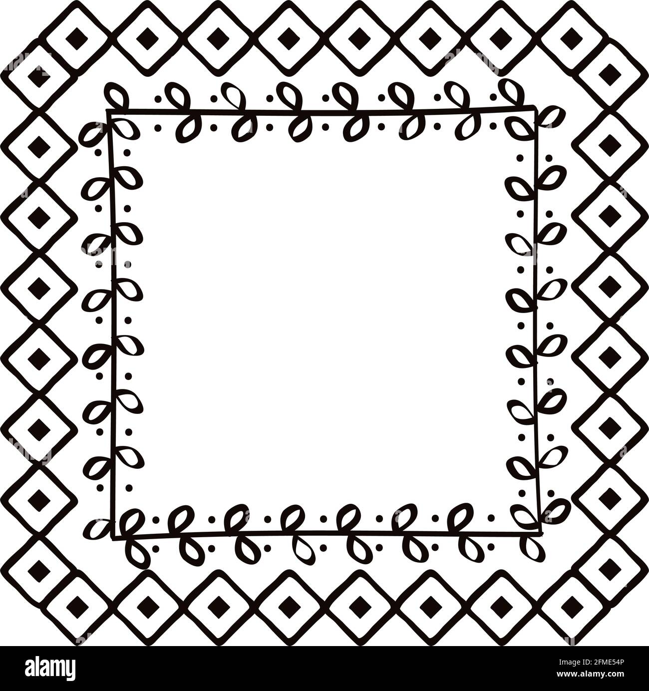 square hand draw geometric frame Stock Vector Image & Art - Alamy