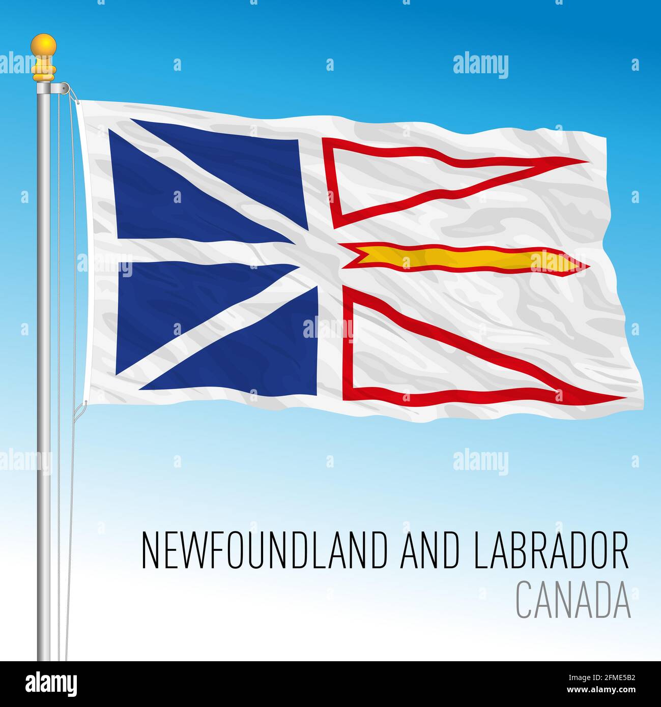 Newfoundland and Labrador territorial and regional flag, Canada, north ...