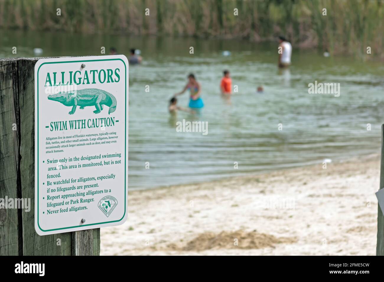 alligator danger sign Stock Photo - Alamy