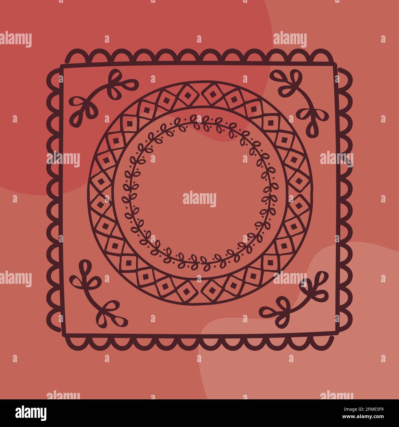 elegant leafs hand draw frame Stock Vector Image & Art - Alamy