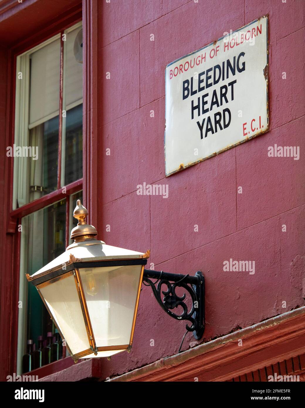 London, UK - May 7th 2021: Street sign for Bleeding Heart Yard pictured ...
