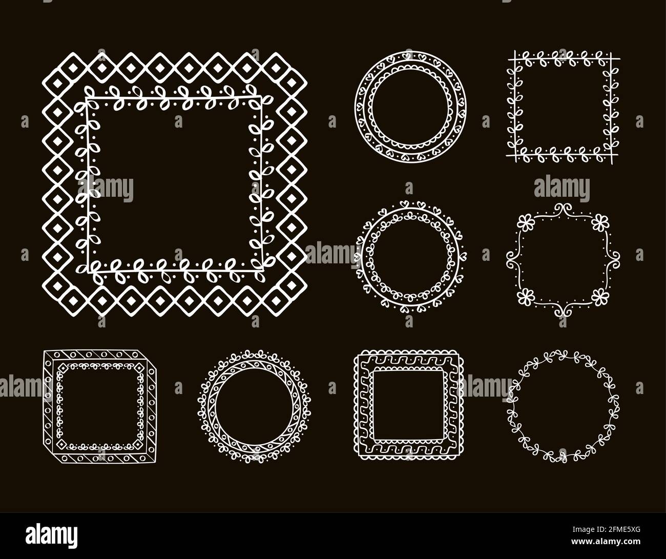 nine hand drawn frames styles Stock Vector Image & Art - Alamy