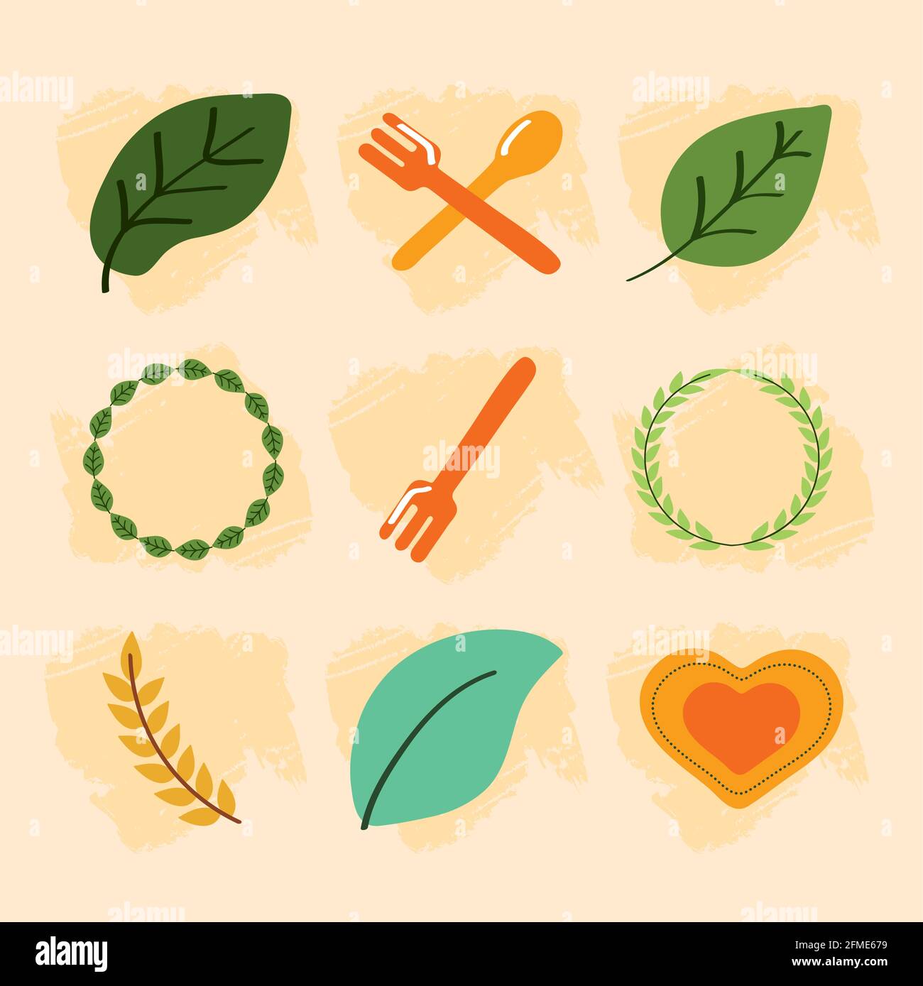 Nine leaves Stock Vector Images - Alamy