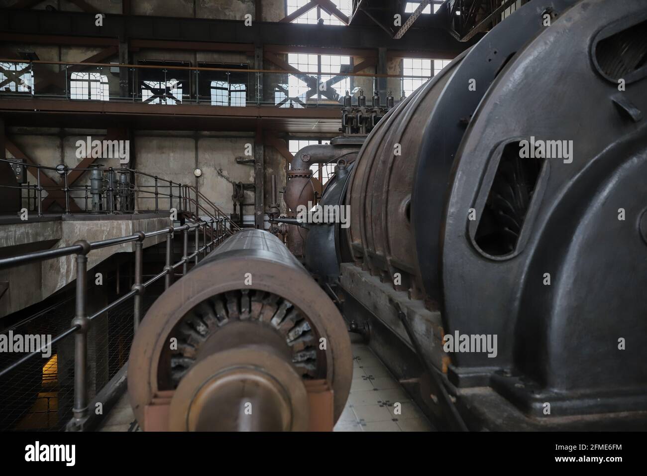 Old Engine of an old Power Plant Stock Photo - Alamy