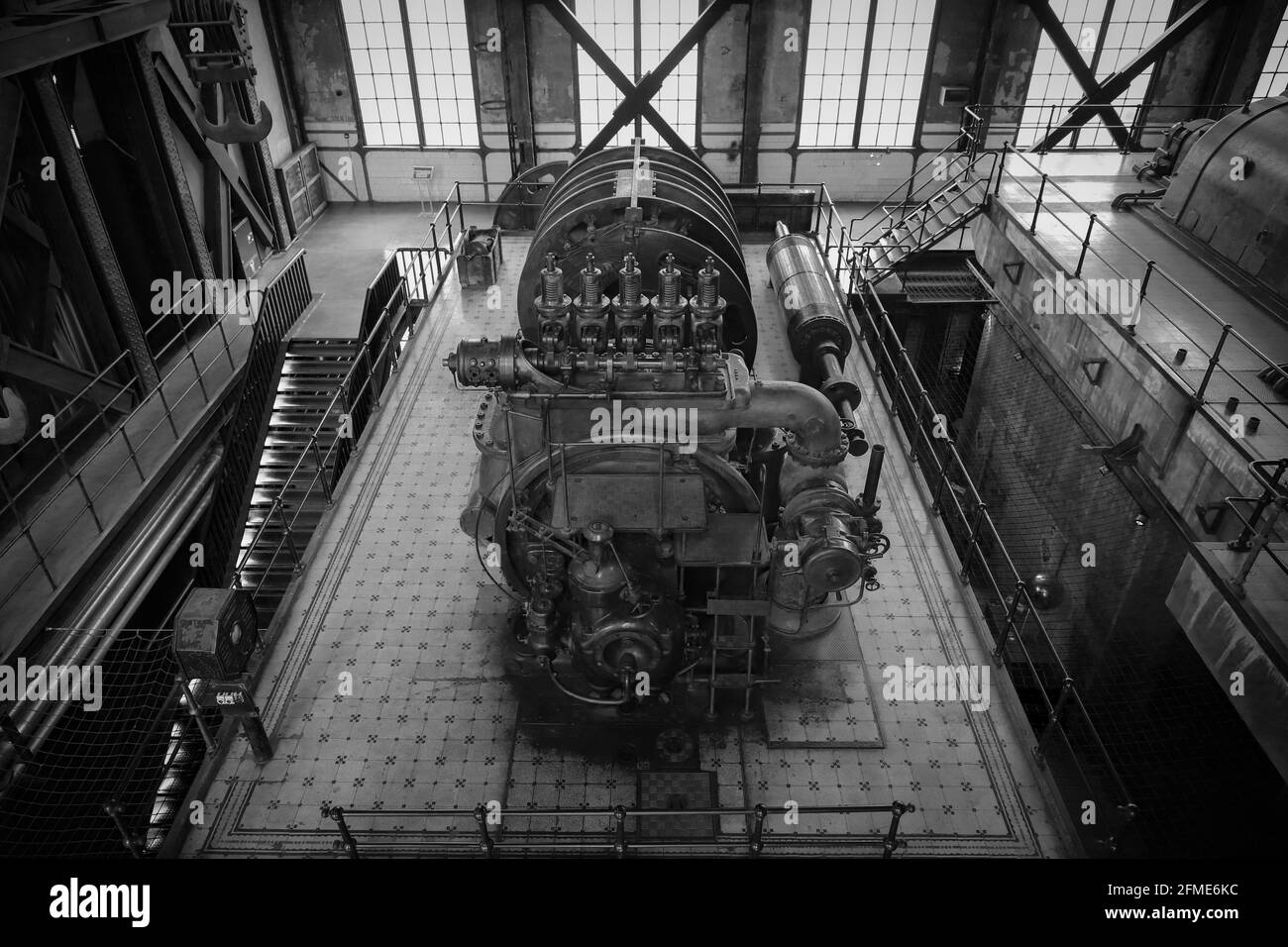 Old Engine of an old Power Plant Stock Photo - Alamy