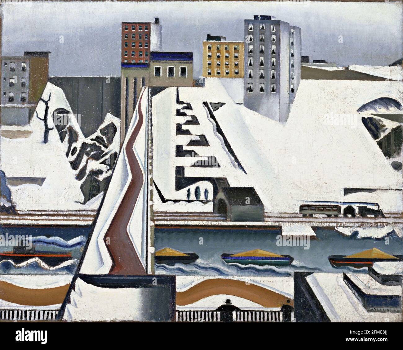Preston Dickinson. (American, 1891-1930). Harlem River. before 1928 ...