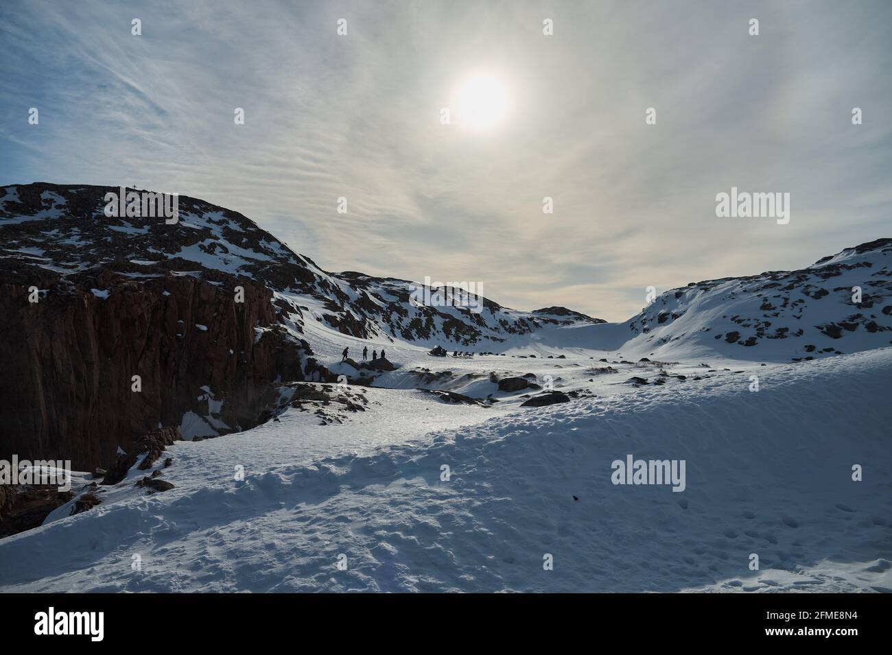 Arctic timelapse of ice mountain ranges at snow landscape. Nobody wild ...