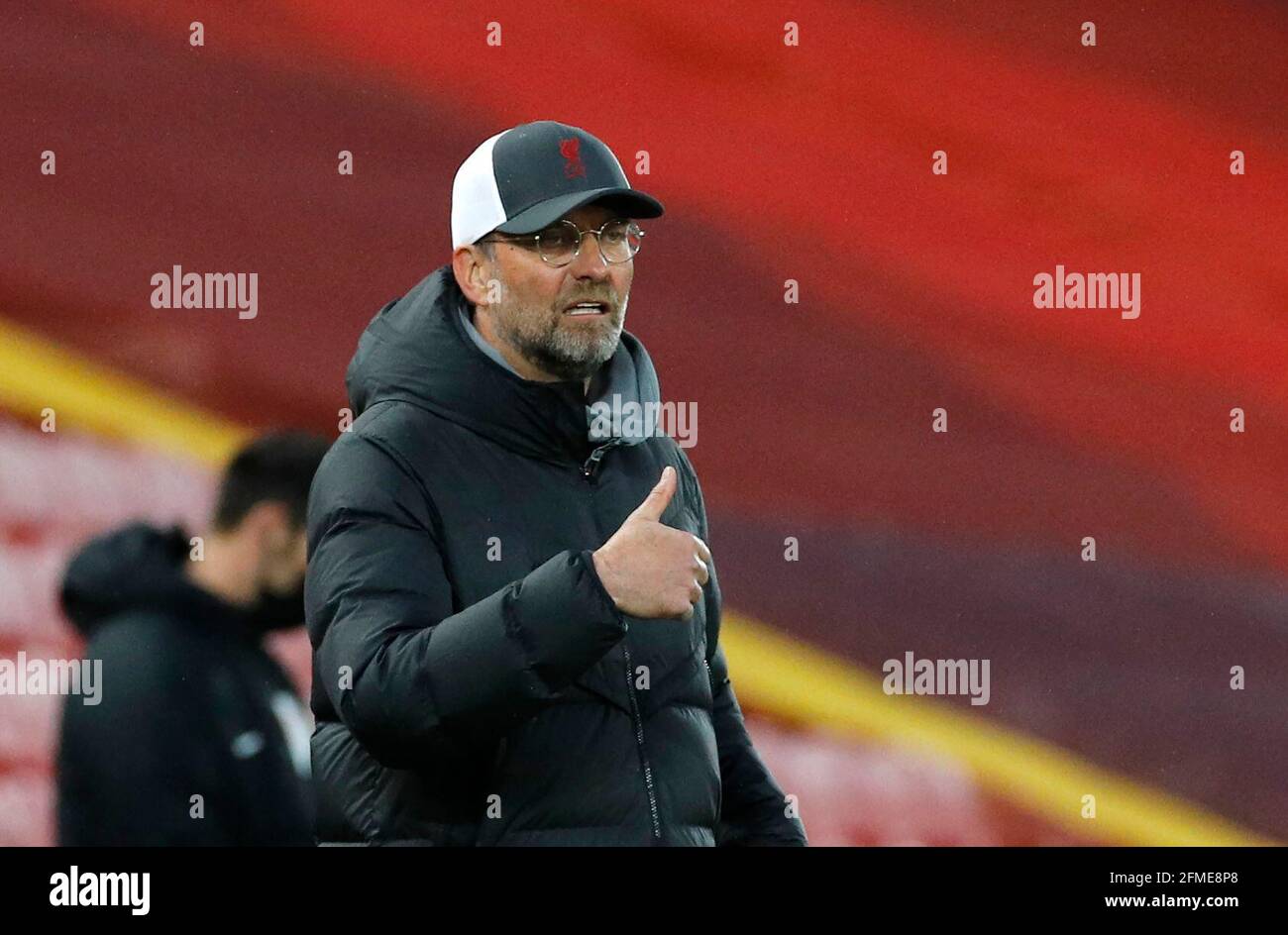 Liverpool manager Jurgen Klopp gestures on the touchline during the ...