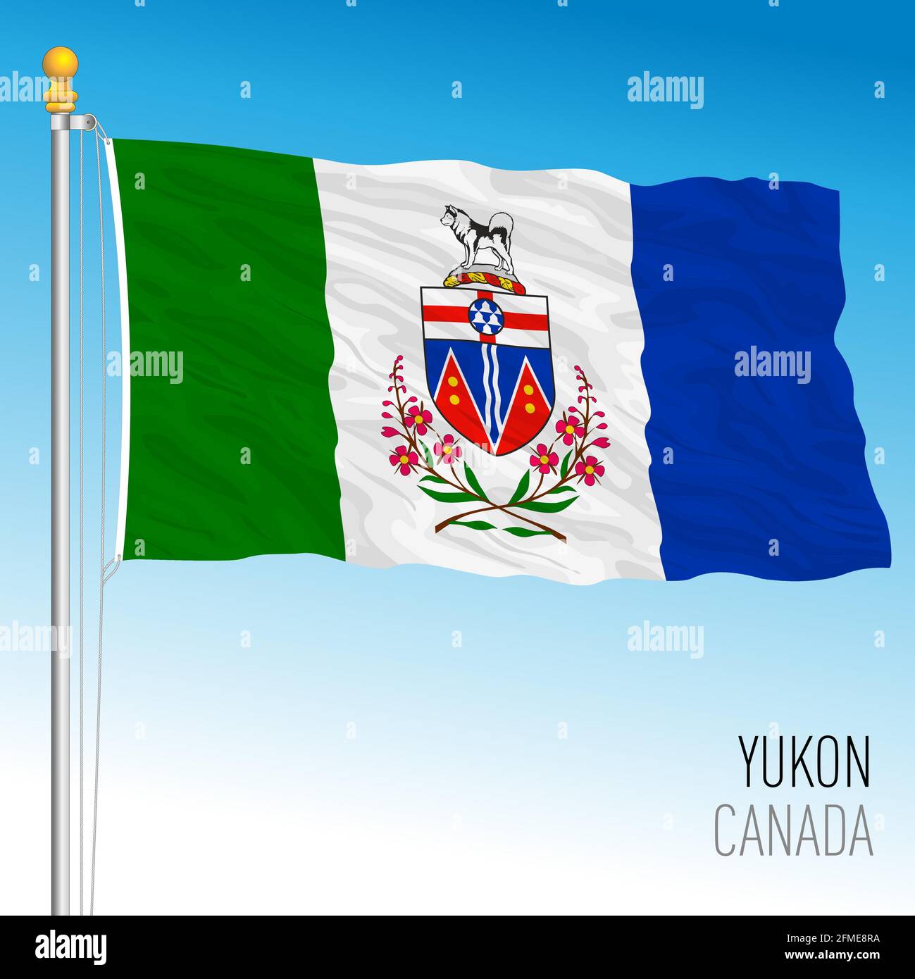 Yukon territorial and regional flag, Canada, north american country ...