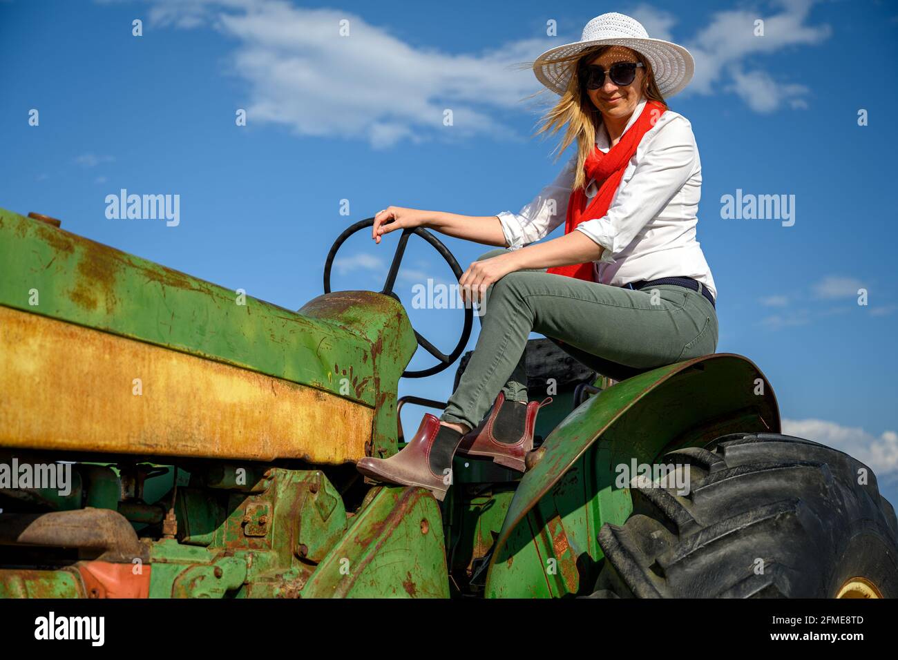 Old woman tractor on farm hi-res stock photography and images - Alamy