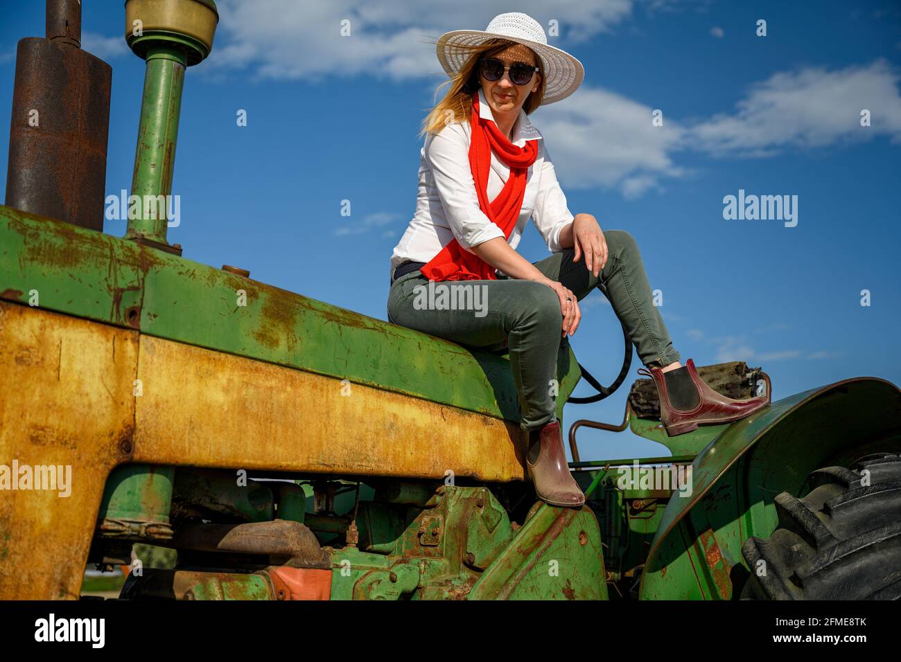 Old woman tractor on farm hi-res stock photography and images - Alamy
