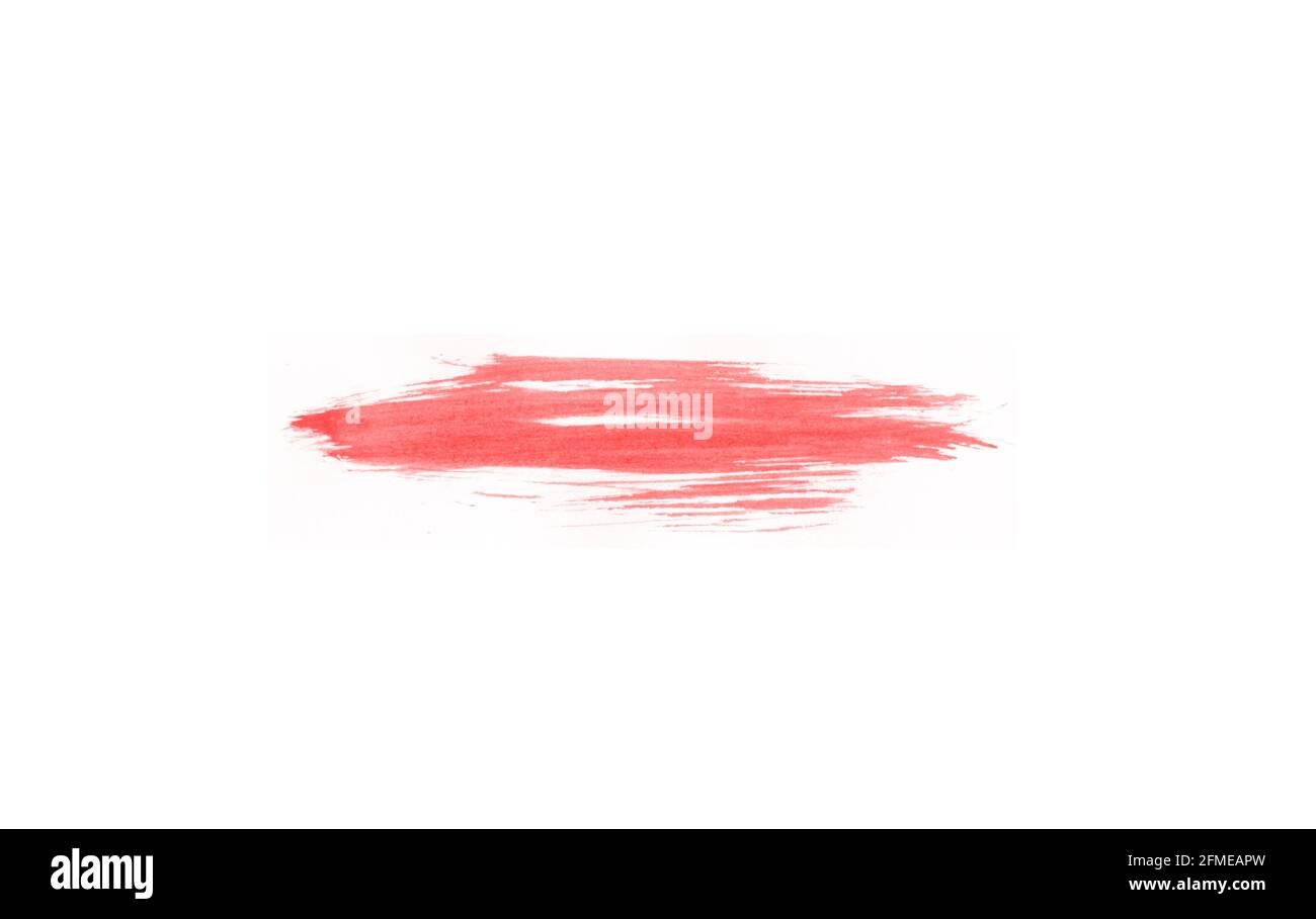 Beautiful watercolor isolated art brushes for painting. Red ink stroke ...
