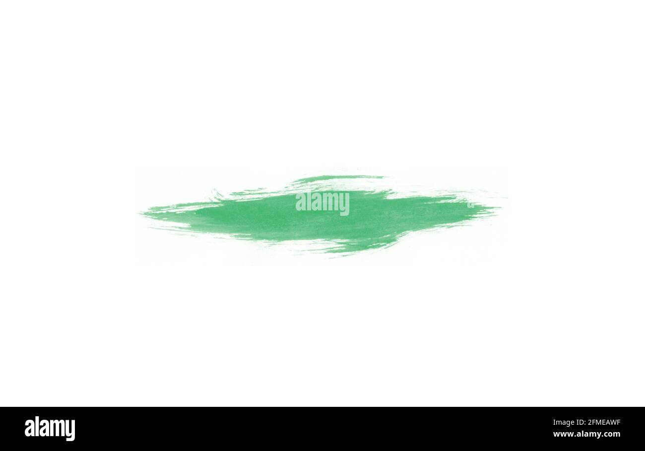 Beautiful watercolor isolated paint line brushes for painting. Green ...