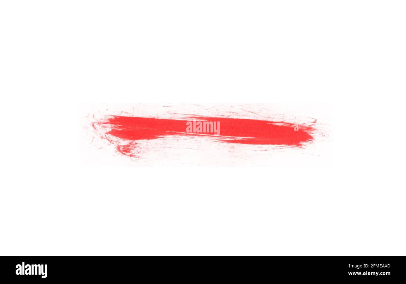 Beautiful paint isolated paint line brushes for painting. Red ink ...