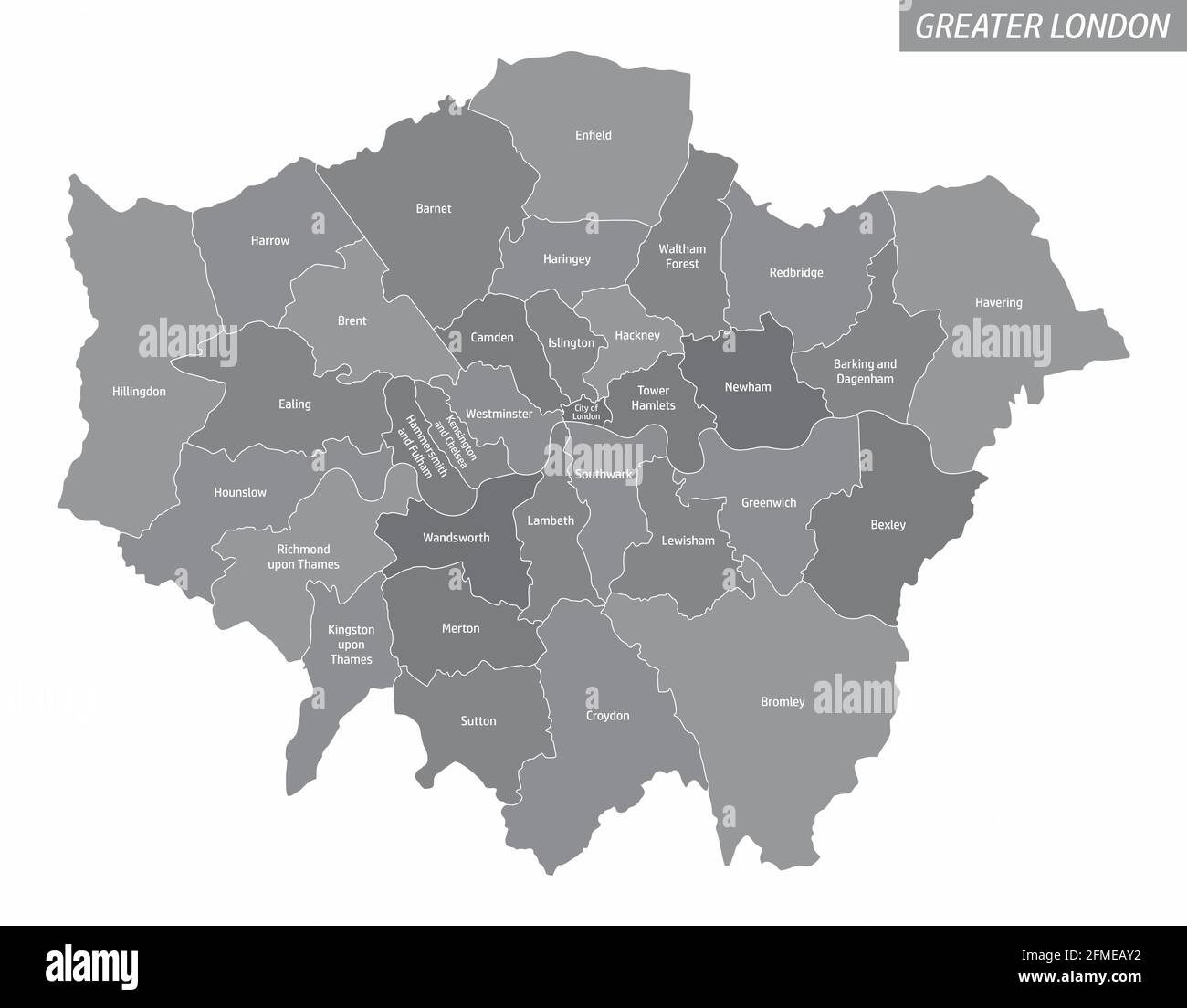 Map of london boroughs hi-res stock photography and images - Alamy
