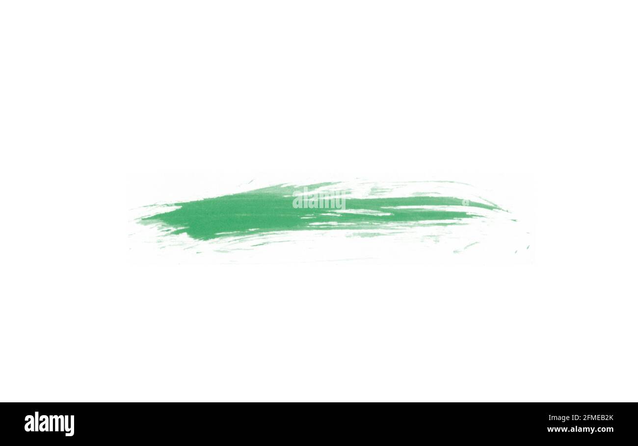 Beautiful paint isolated paint line brushes for art design. Green ink ...