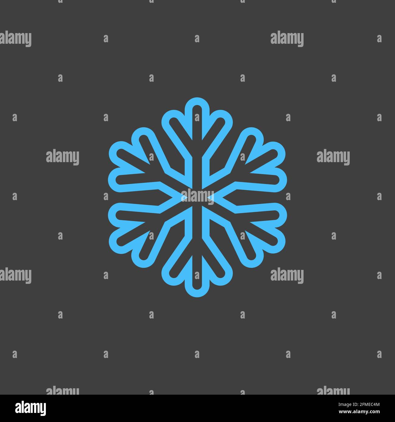 Snowflakes vector icon on dark background. Meteorology sign. Graph ...