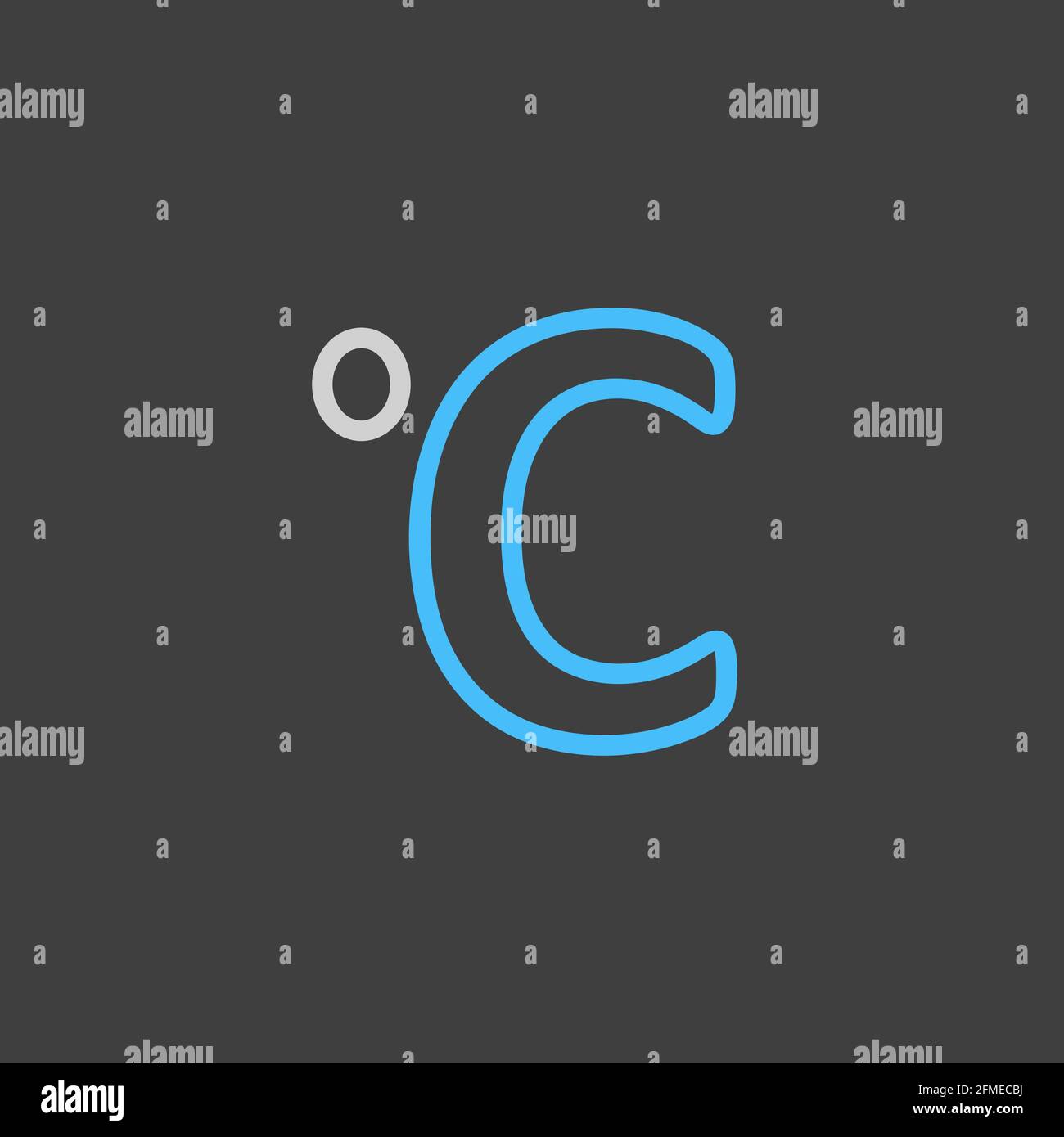 Celsius degrees vector icon on dark background. Meteorology sign. Graph ...