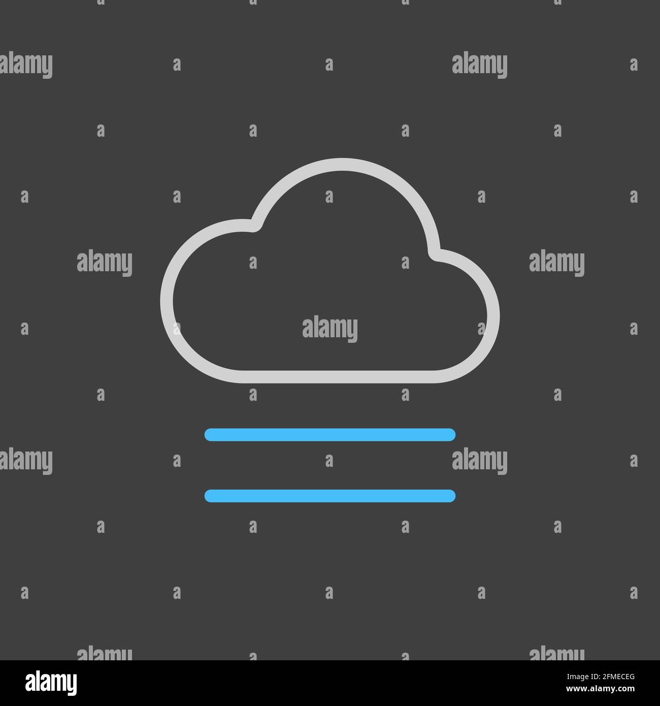 Fog and cloud vector icon on dark background. Meteorology sign. Graph ...