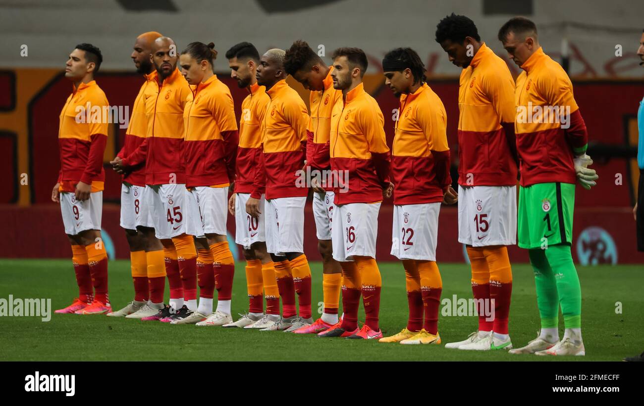 ISTANBUL, TURKEY - MAY 8: Team of Galatasary during the Super Lig match ...