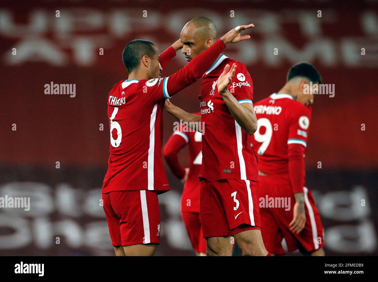 Thiago liverpool celebration hi-res stock photography and images - Alamy