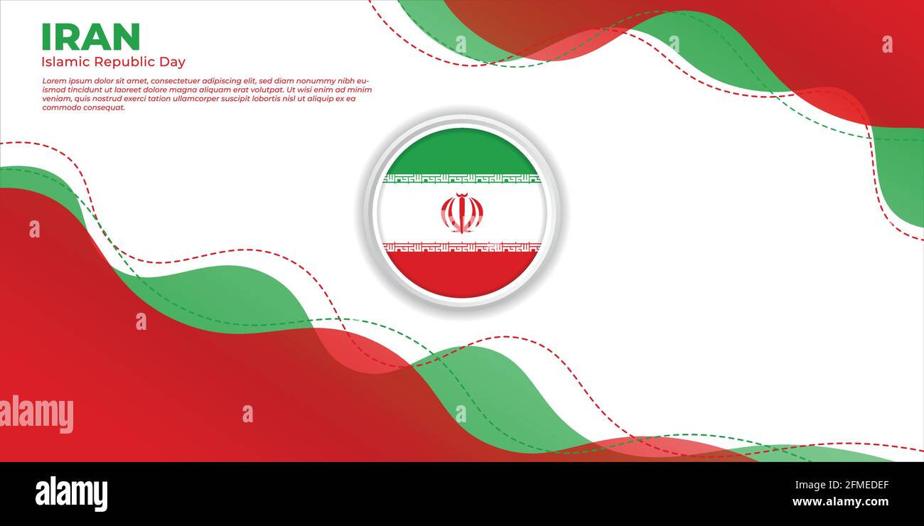 Islamic Republic Day of Iran vector illustration. Red and green ...