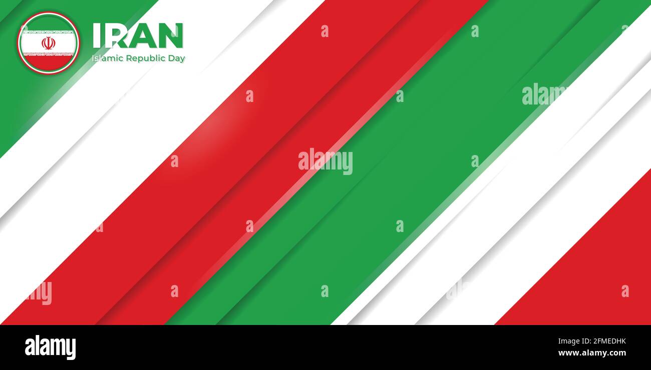 Islamic Republic Day of Iran vector illustration. Red and green ...