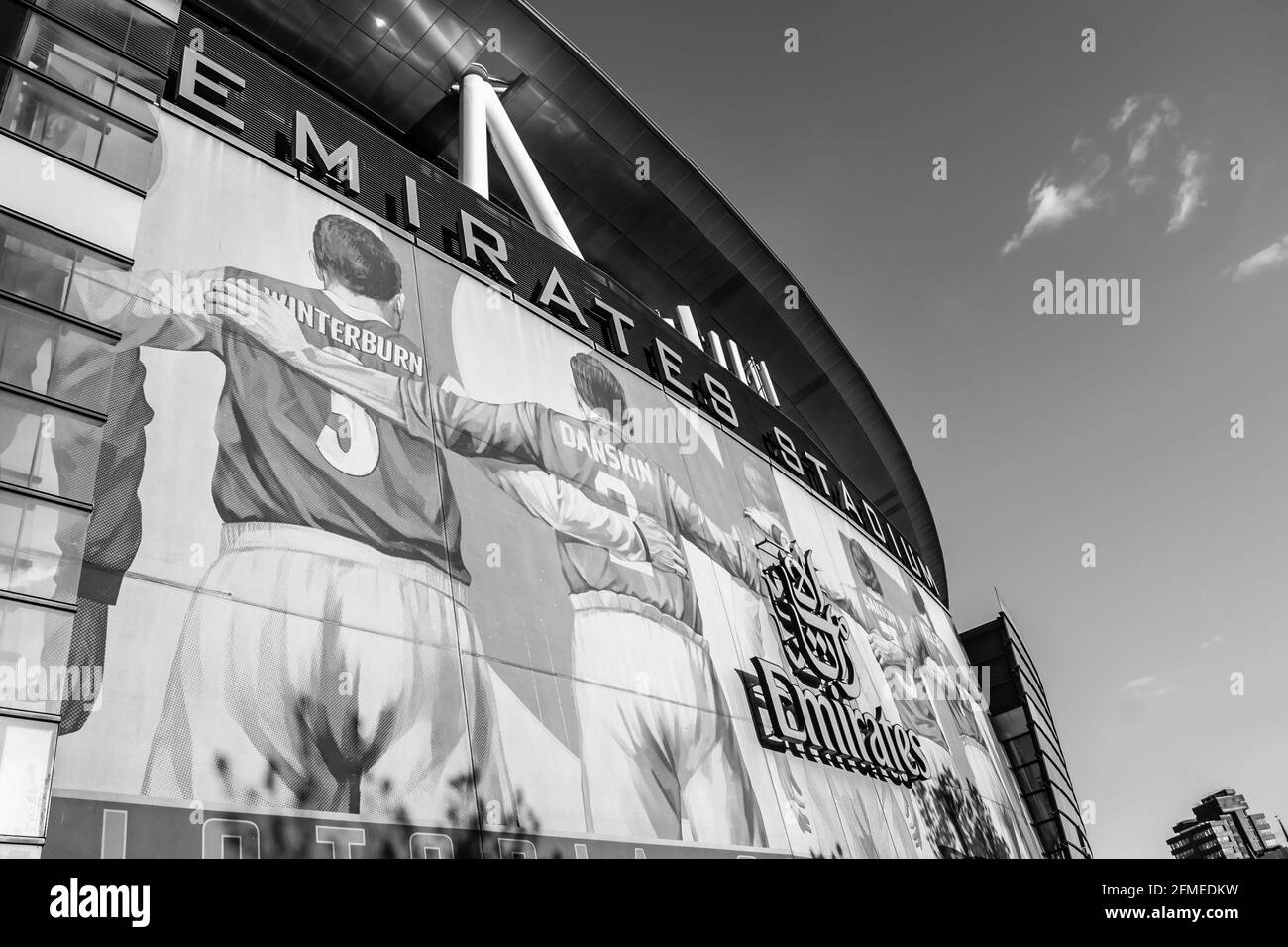 Arsenal emirates stadium in highbury Black and White Stock Photos ...