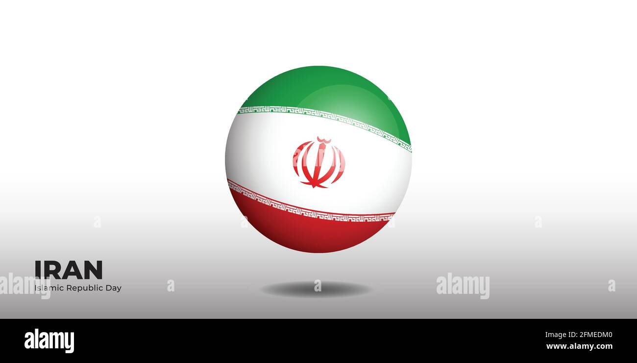 Islamic Republic Day of Iran with iran flag ball. Good template for ...