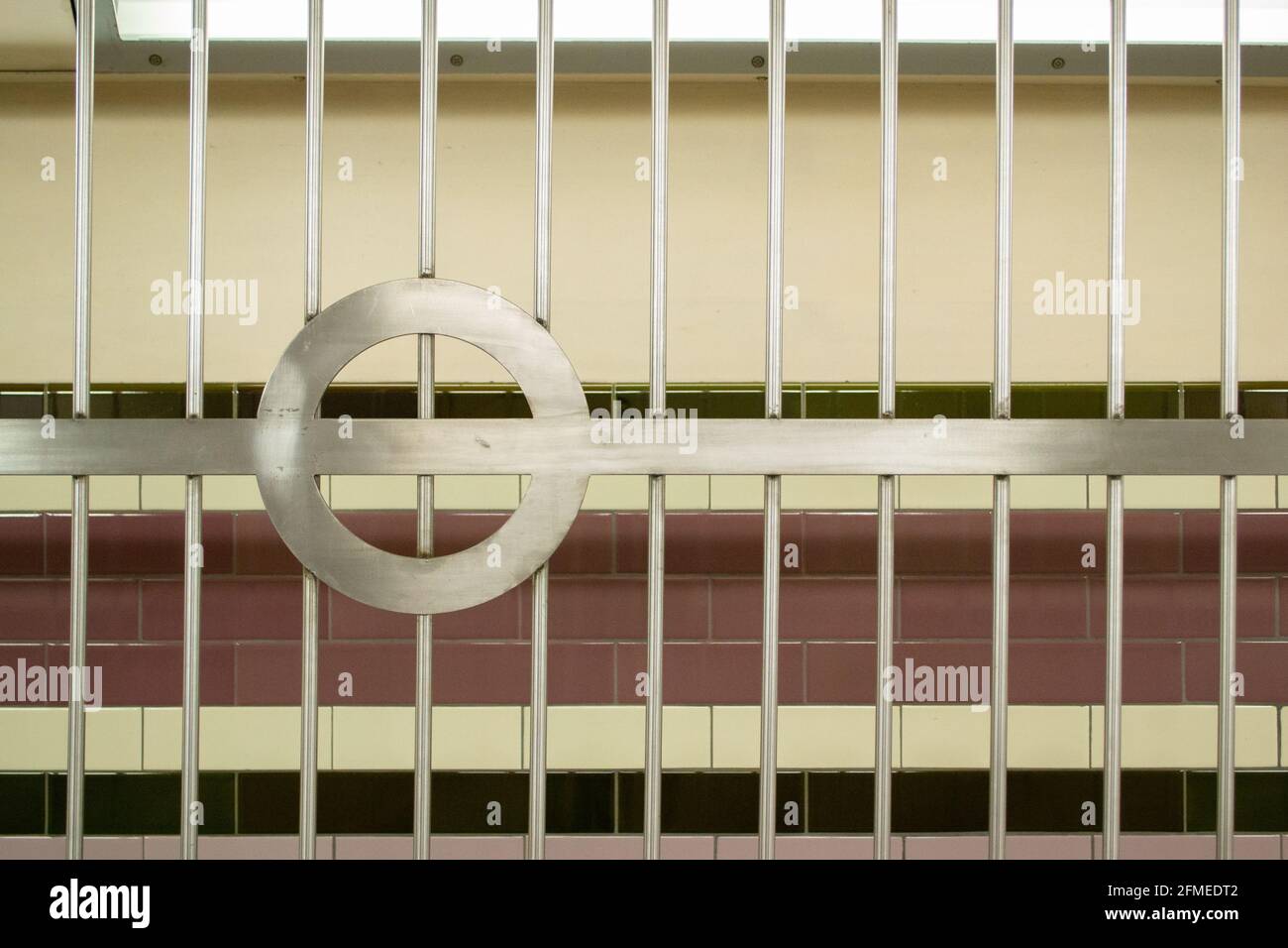 ARSENAL, LONDON, ENGLAND- 6 May 2021: TFL London underground roundel ...