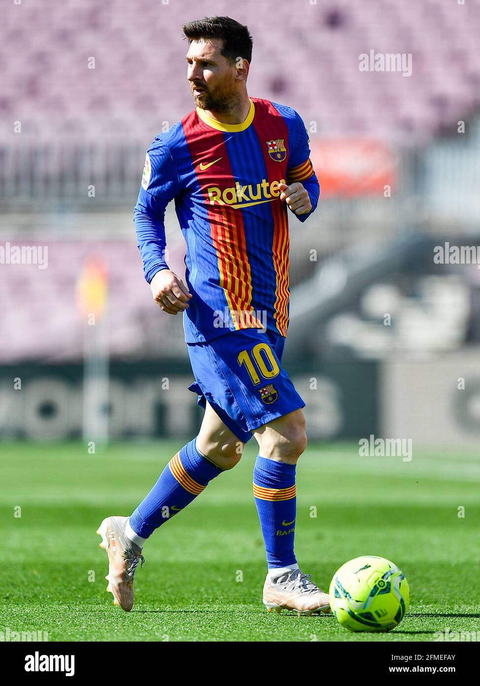 BARCELONA, SPAIN - MAY 8: Lionel Messi of FC Barcelona during the La ...