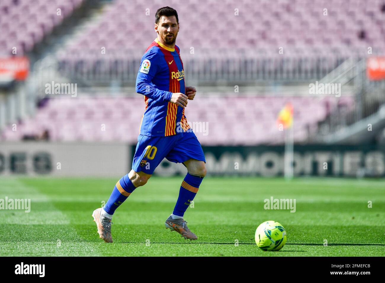 BARCELONA, SPAIN - MAY 8: Lionel Messi of FC Barcelona during the La ...