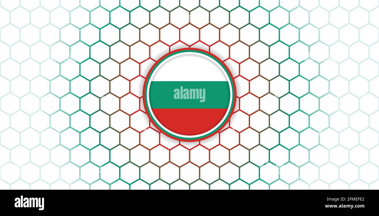 Bulgaria emblem flag vector illustration with hexagonal background ...