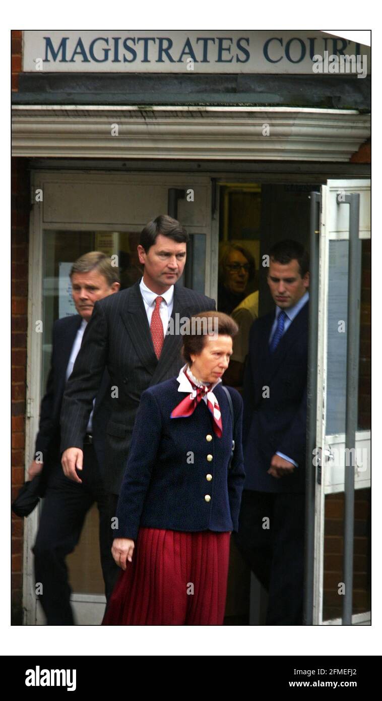 Princess Anne leaves Slough magistrates court with Capt Tim Lawrence ...