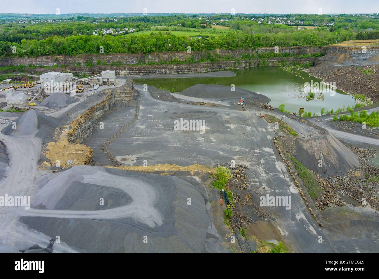 Open cast mine the overall plan with ore mining, big mining at work ...