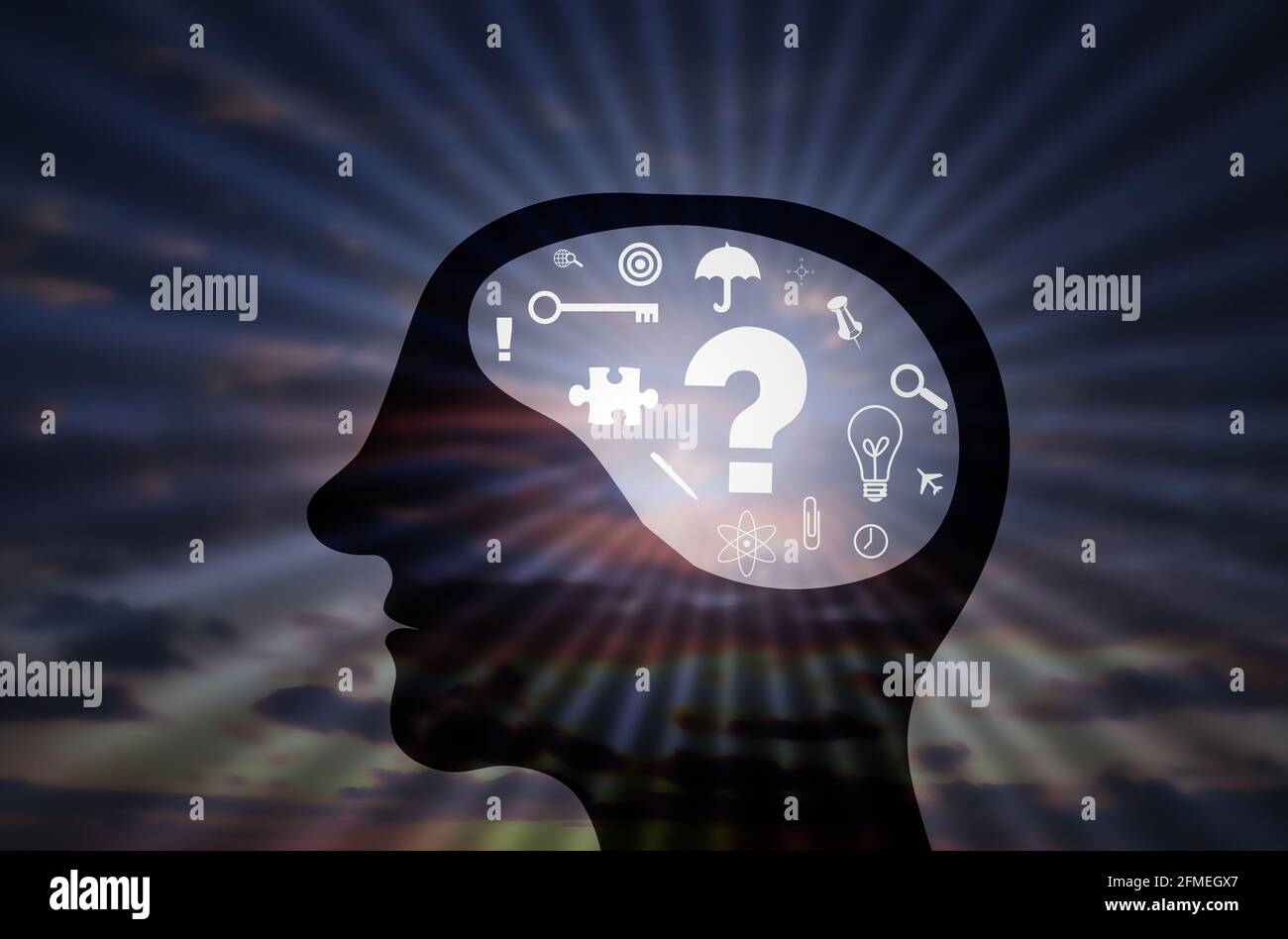 Innovative Businessman Brain, Mind Thinking in business things in front ...