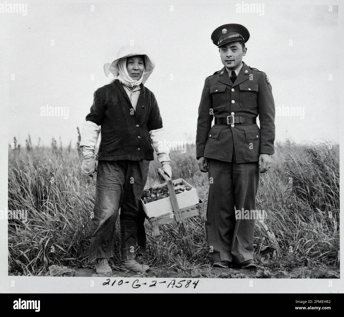 USA World War Two WWII Japanese American Soldier and His Mother, in ...