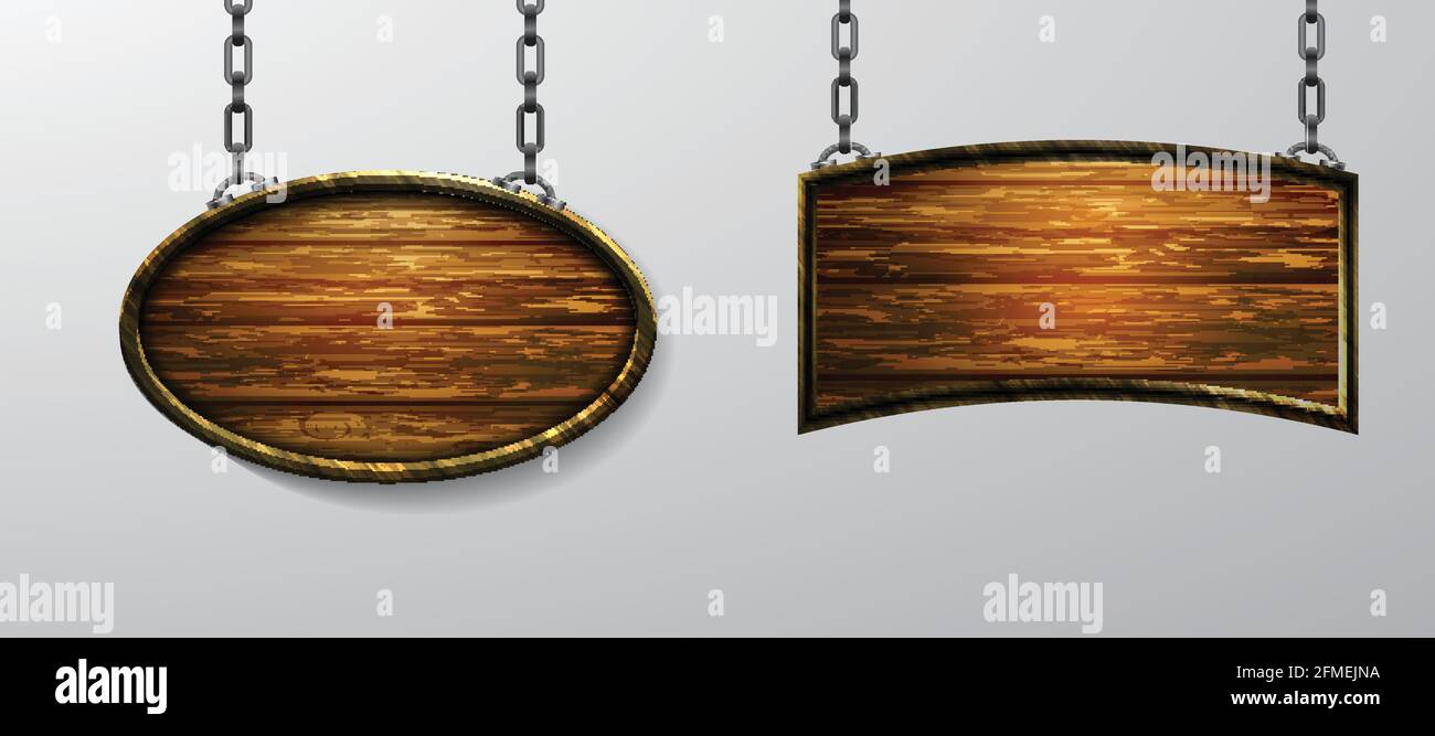 Vector realistic illustration of wooden signboard Stock Vector Image ...