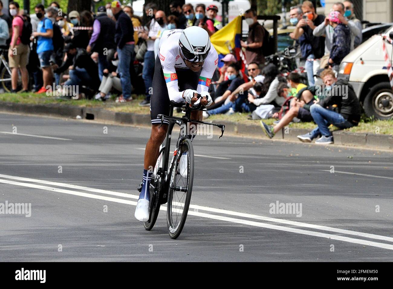 Amanuel Gebreigzabhier cyclist of Trek Segafredo, during the start of ...