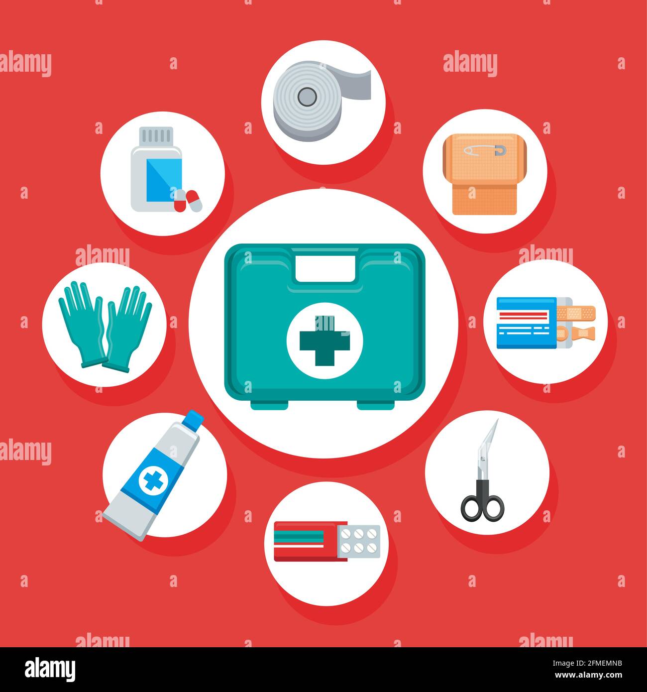 first aid set nine icons Stock Vector Image & Art - Alamy