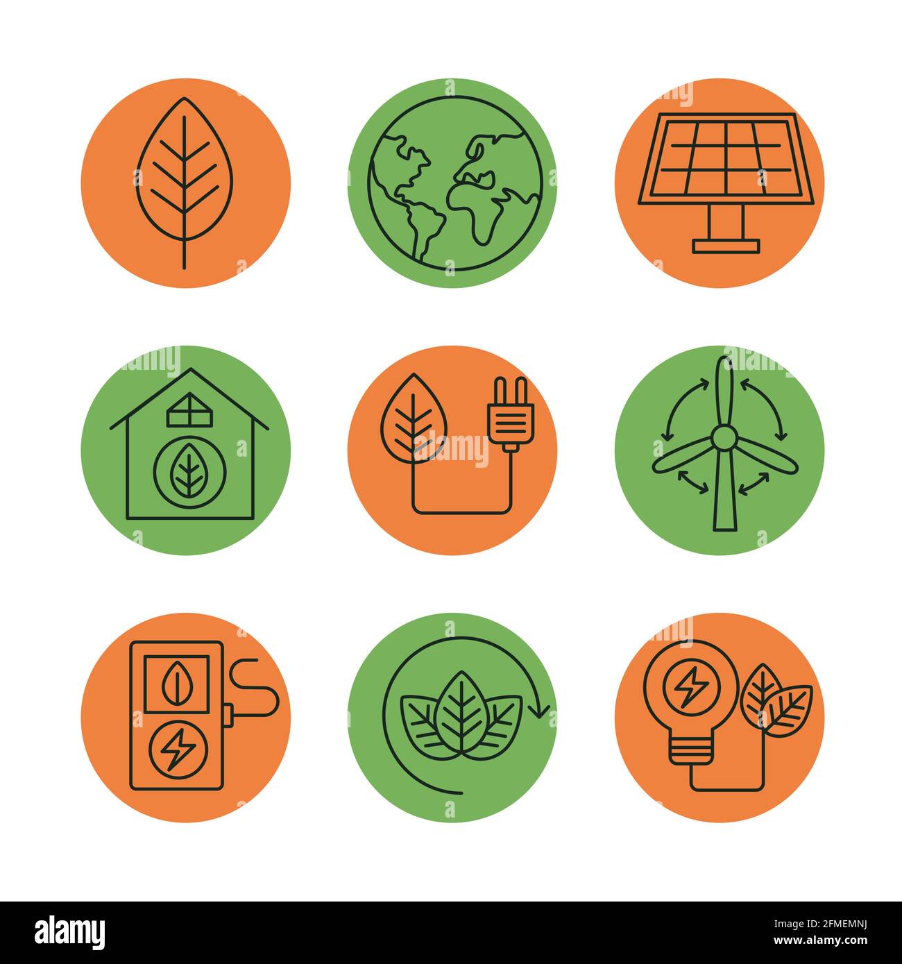 nine bioenergy ecology set icons Stock Vector Image & Art - Alamy