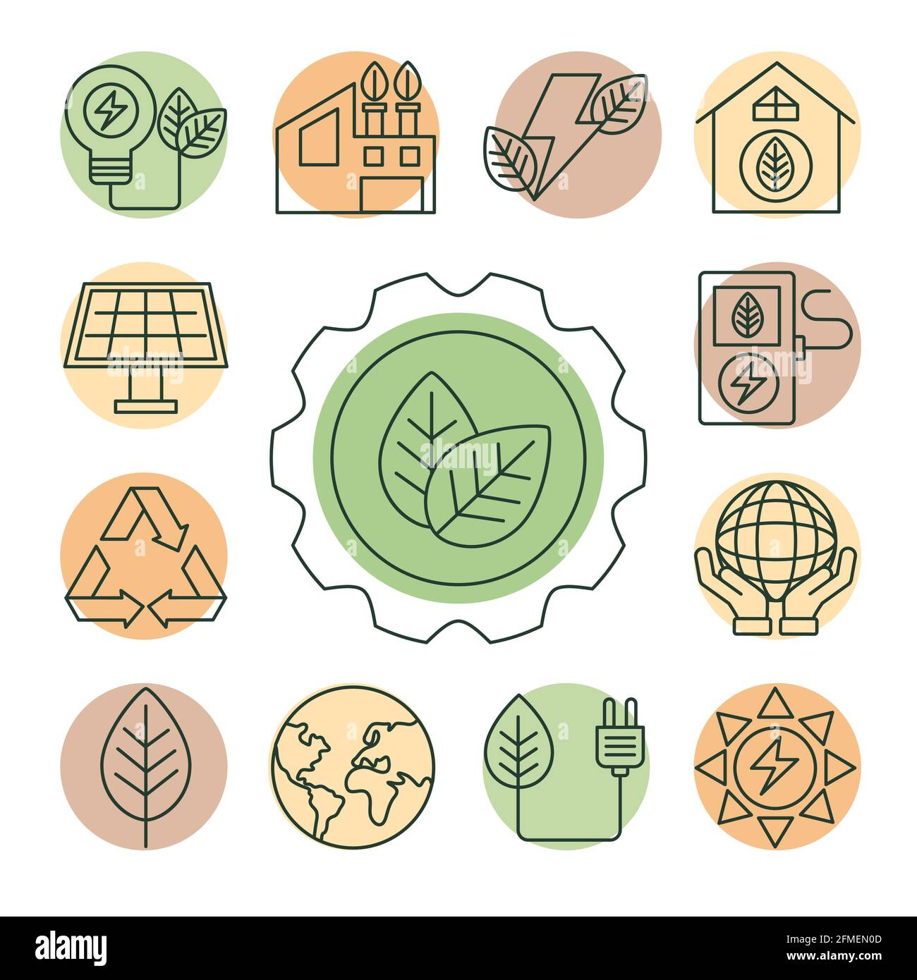 bioenergy ecology set thirteen icons Stock Vector Image & Art - Alamy