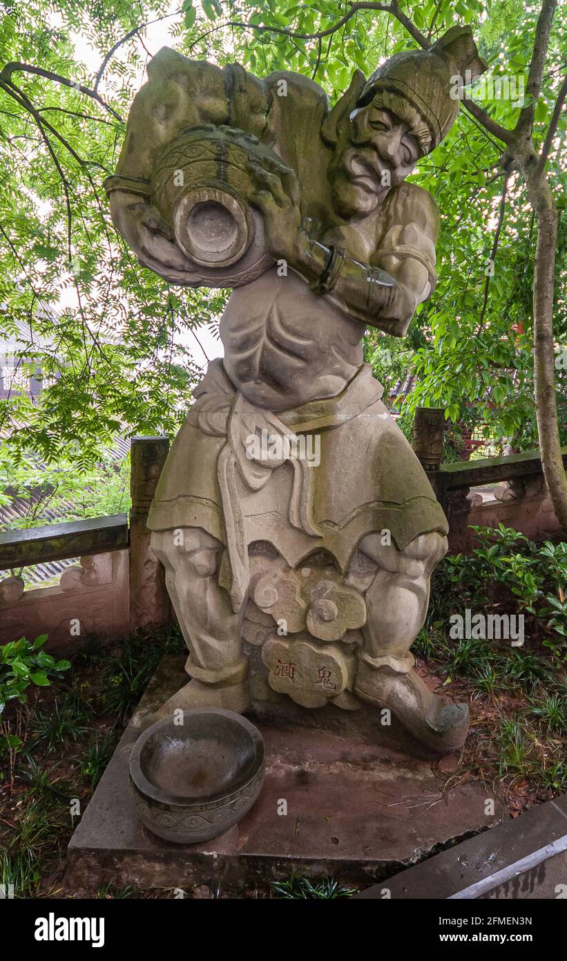 Fengdu, China - May 8, 2010: Ghost City, historic sanctuary. Brown ...
