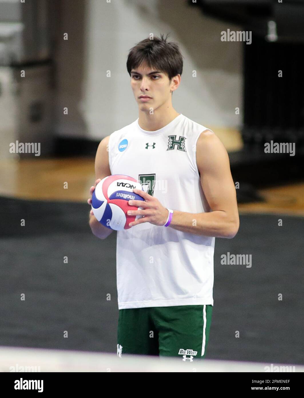 May 8, 2021 - Hawaii Rainbow Warriors middle blocker Cole Hogland #7 ...