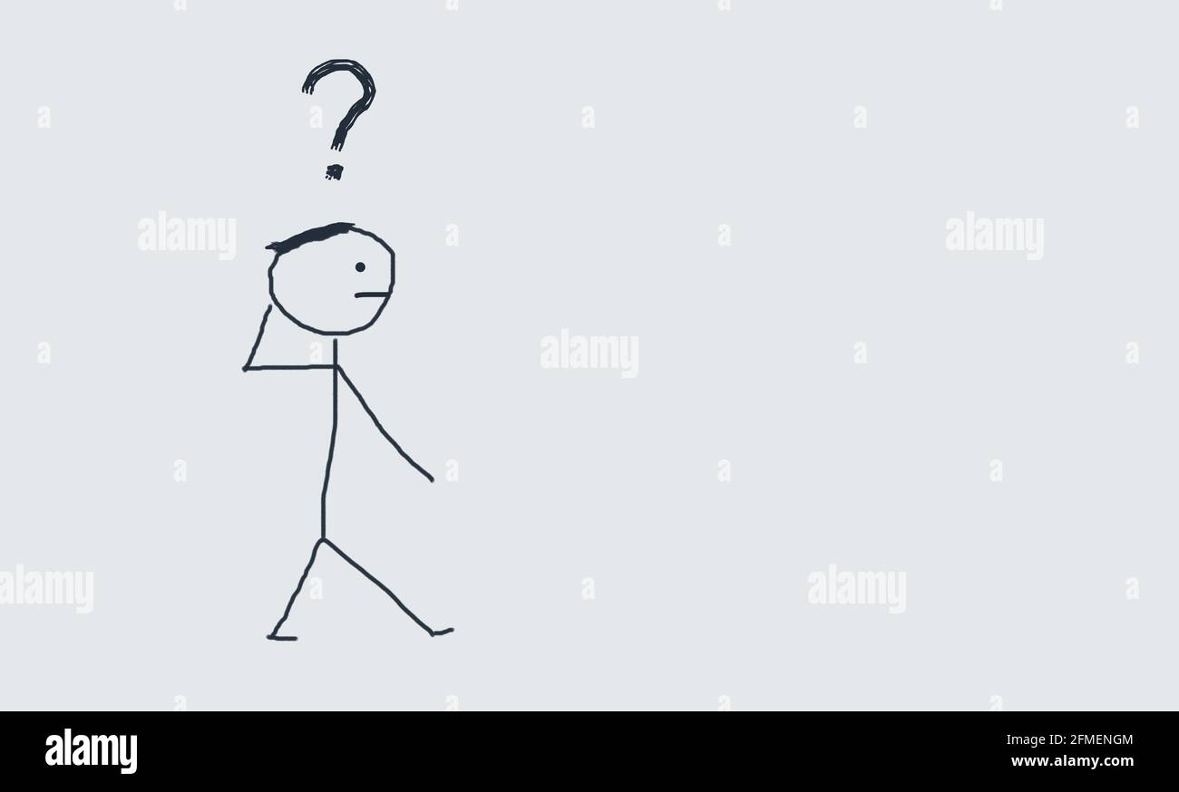 Figure with question mark over his head, Brain storming concept Stock ...